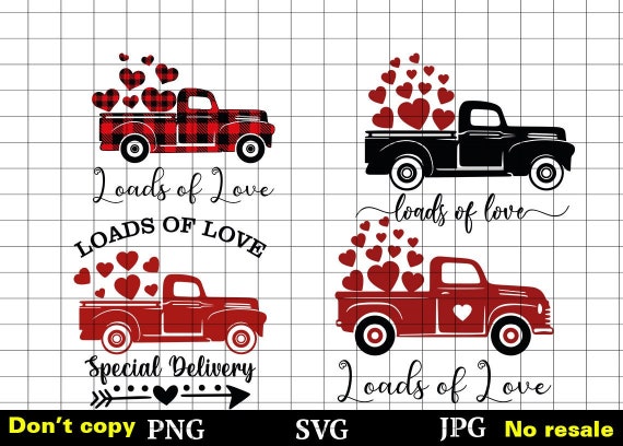 Valentines Red Truck SVG Valentines Vintage Truck Valentines - Etsy