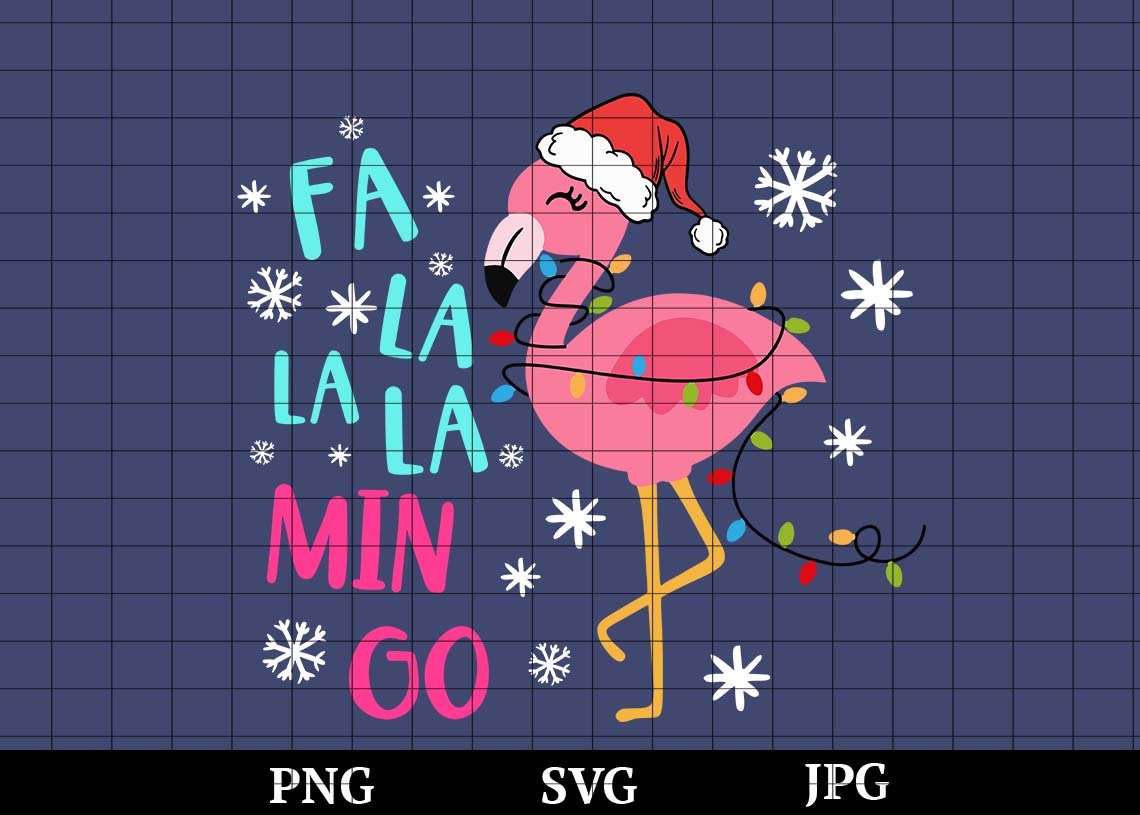 Christmas Flamingo SVG Fa La La La Cut File Funny Flamingo - Etsy