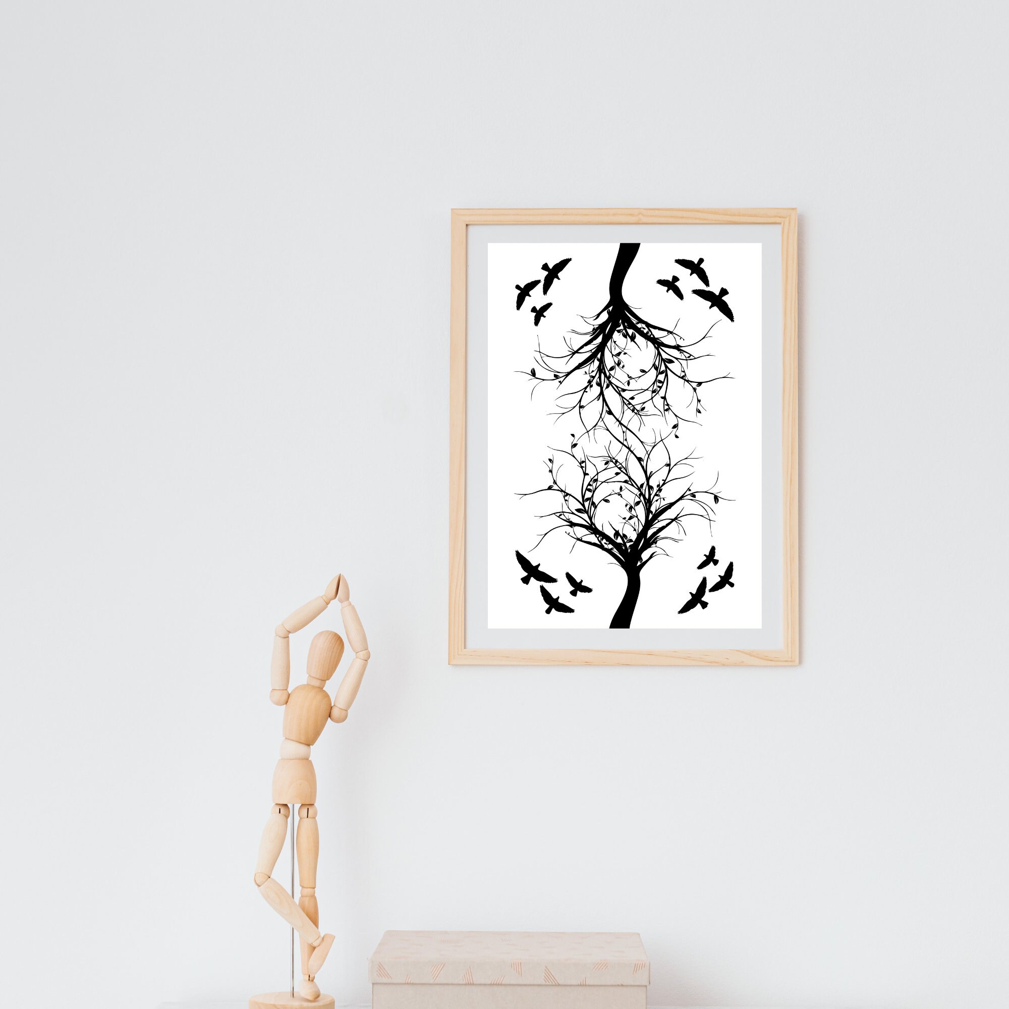 Inverted Trees, Printable Line Art, Abstract Wall Art, PRINTABLE in ...