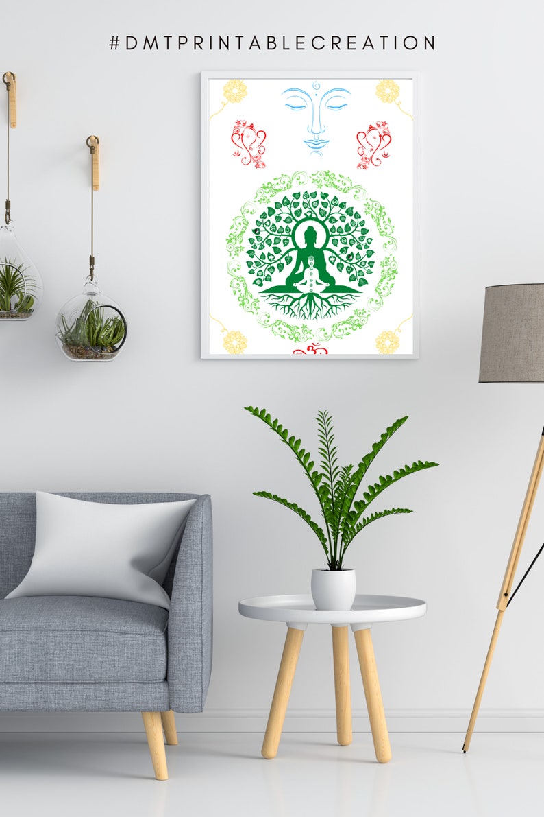 Serenity, Tree of Life, Hinduism Artwork Printable Wall Art White/color ...