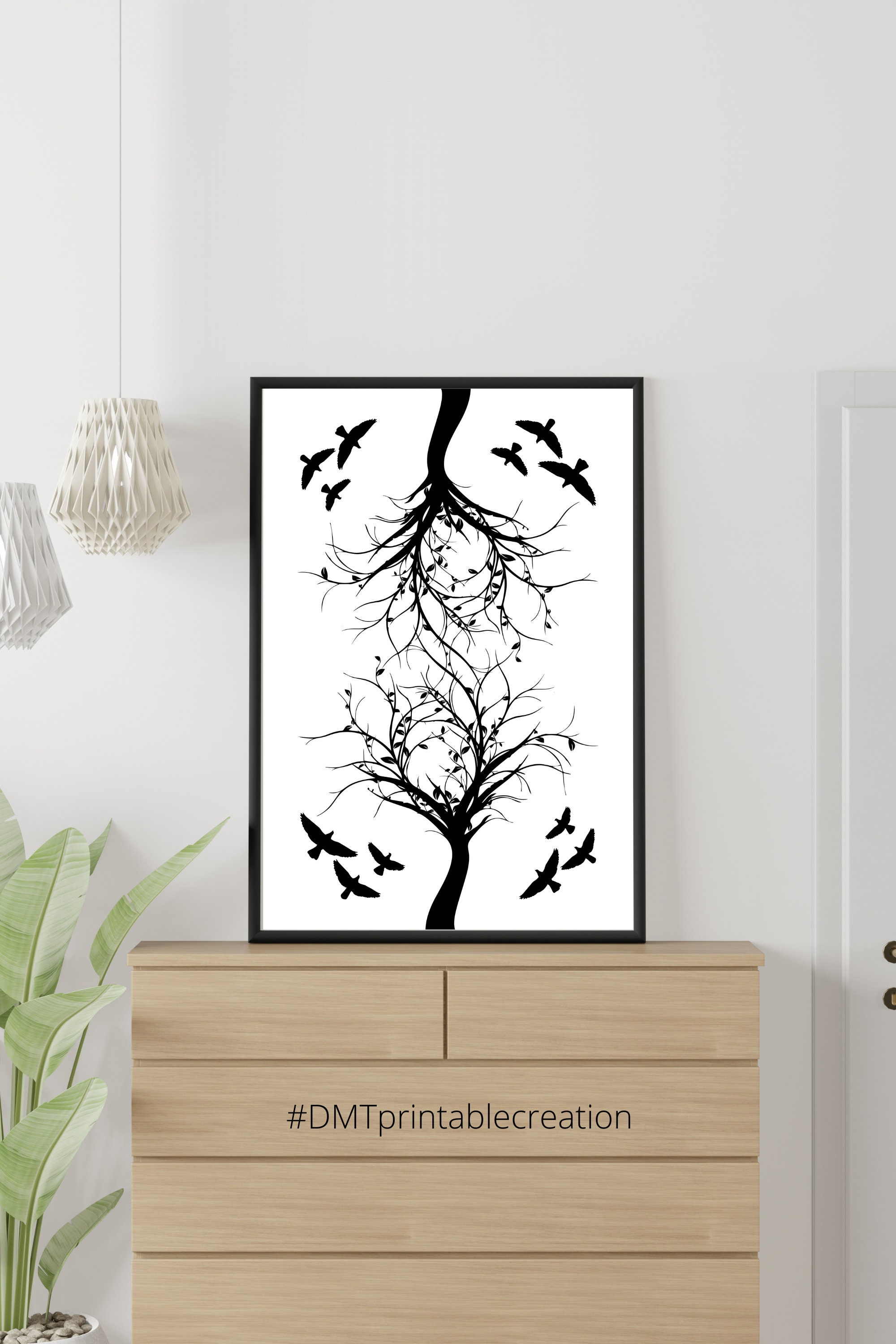 Inverted Trees, Printable Line Art, Abstract Wall Art, PRINTABLE in ...