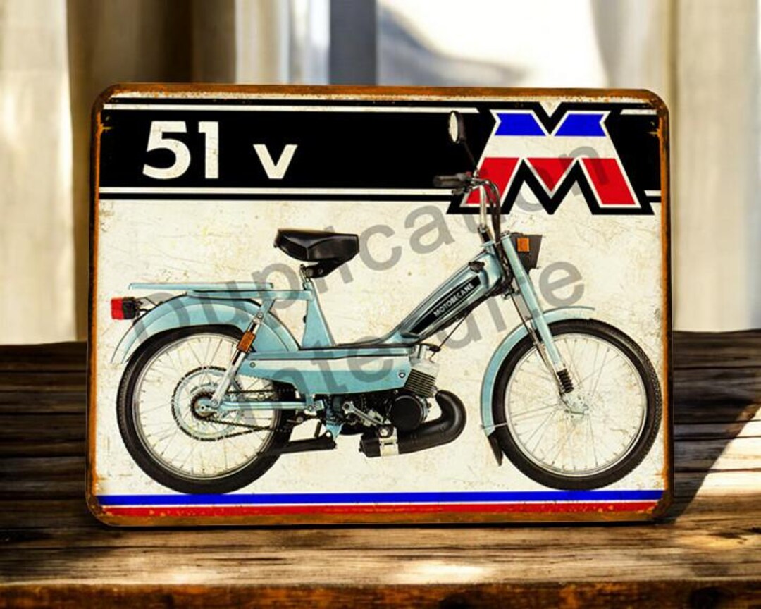 Motobecane 51V Vintage Metal Sign - Etsy