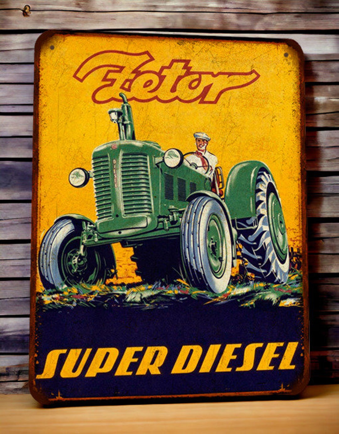 Vintage Metal Plate Zetor Tractor - Etsy