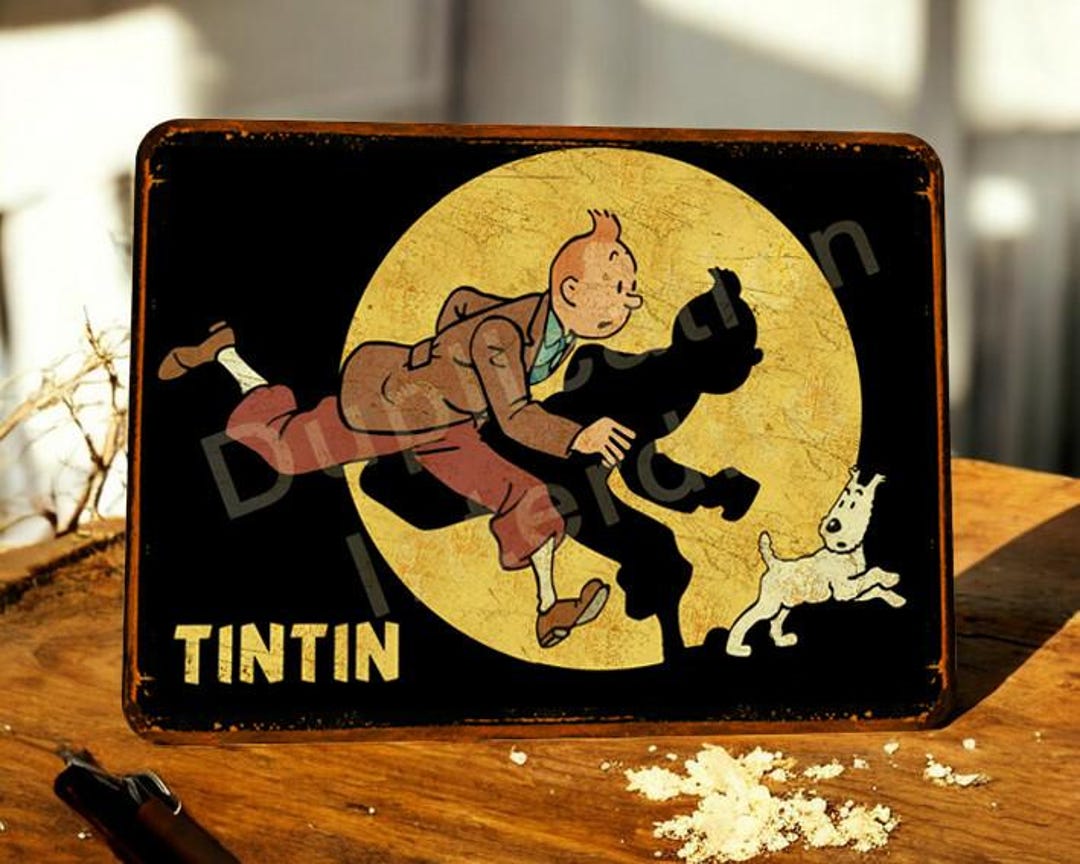 Vintage Tintin Race Metal Sign - Etsy
