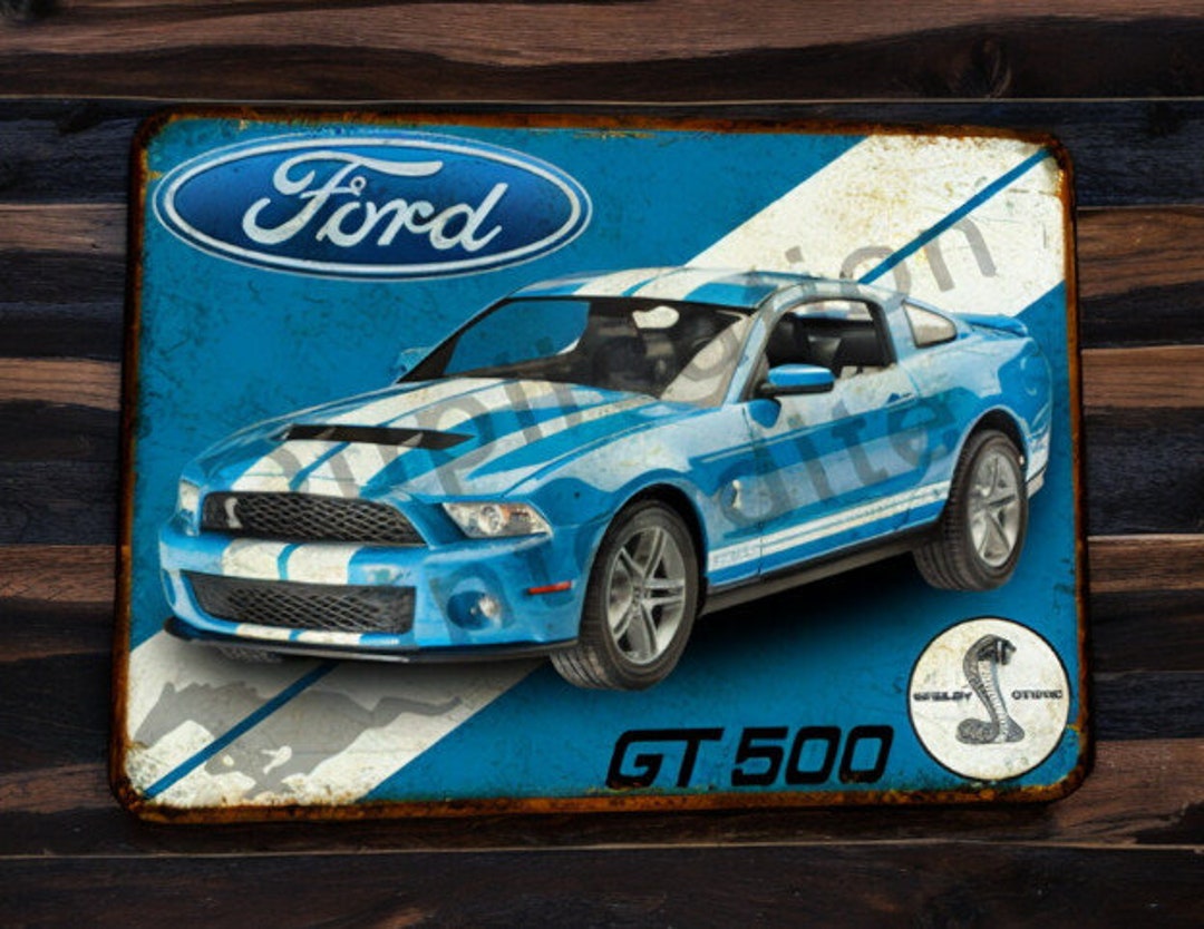 Vintage Metal Plate Ford Mustang GT 500 Shelby - Etsy