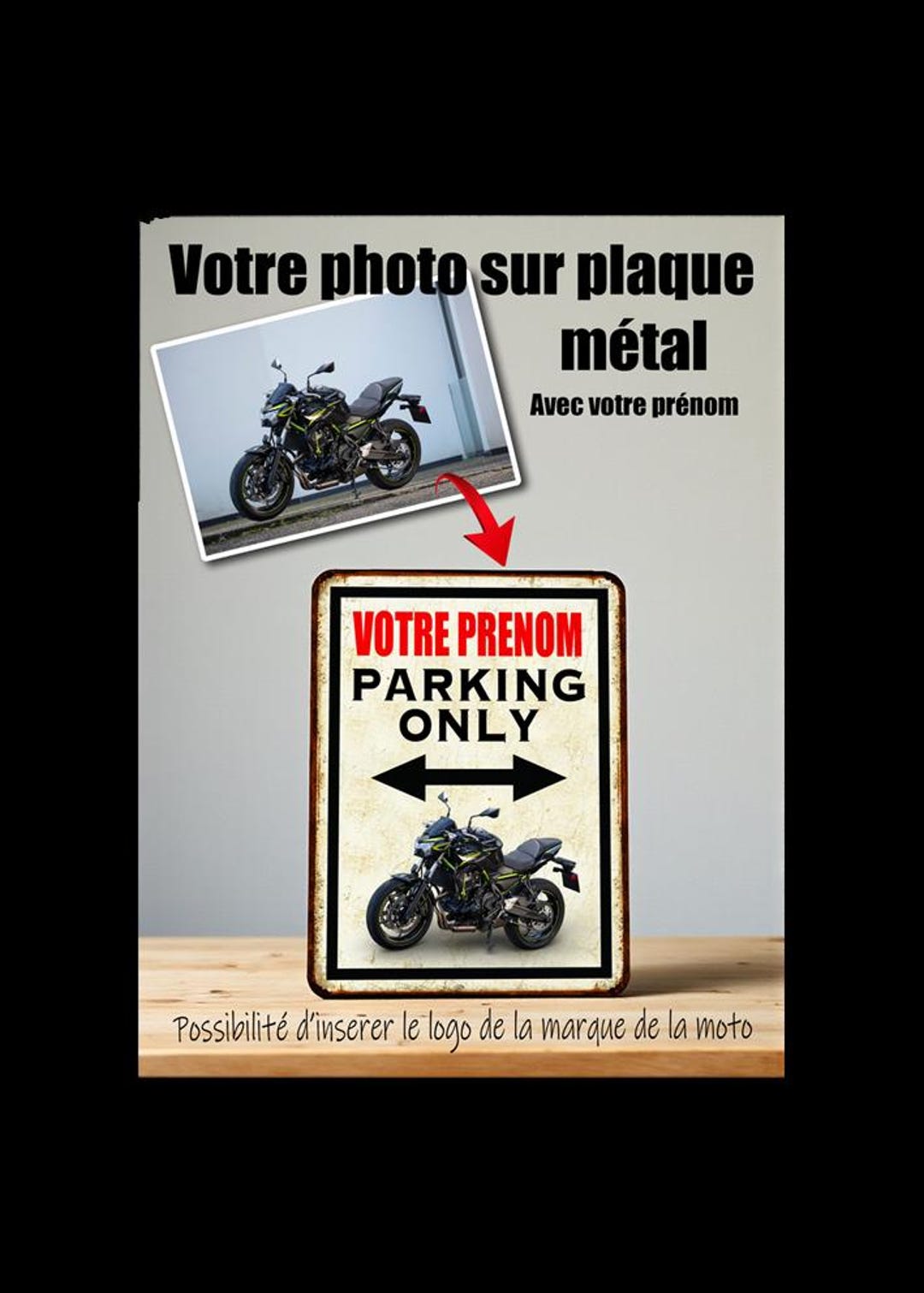 Custom Motorcycle Parking Only Metal Sign Based on Your Photos - Etsy