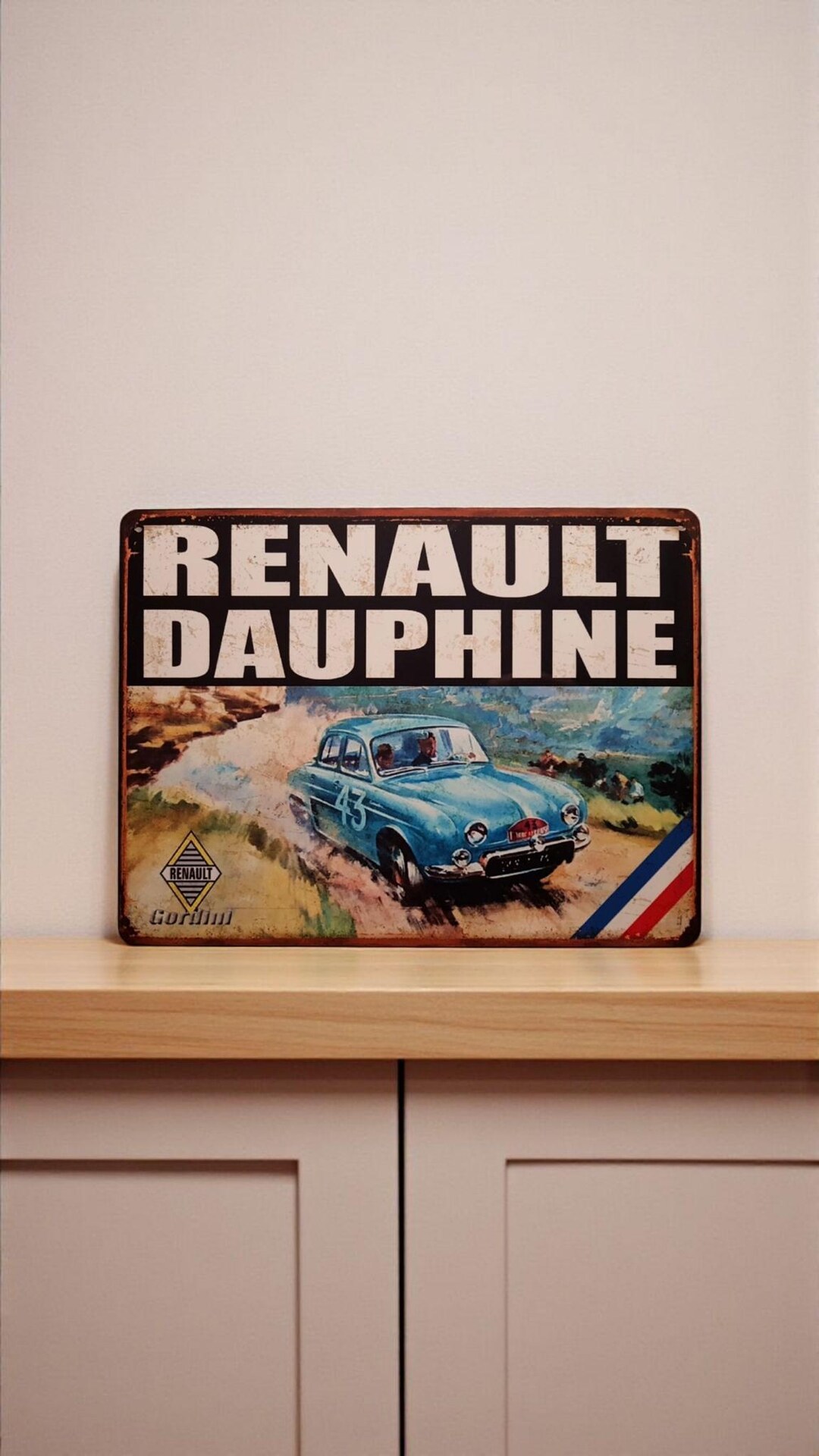 Vintage Renault Dauphine Gordini Metal Sign - Etsy