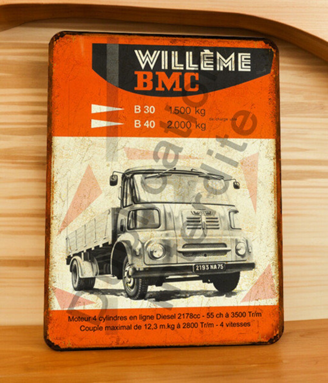 Willeme BMC Vintage Metal Plate - Etsy