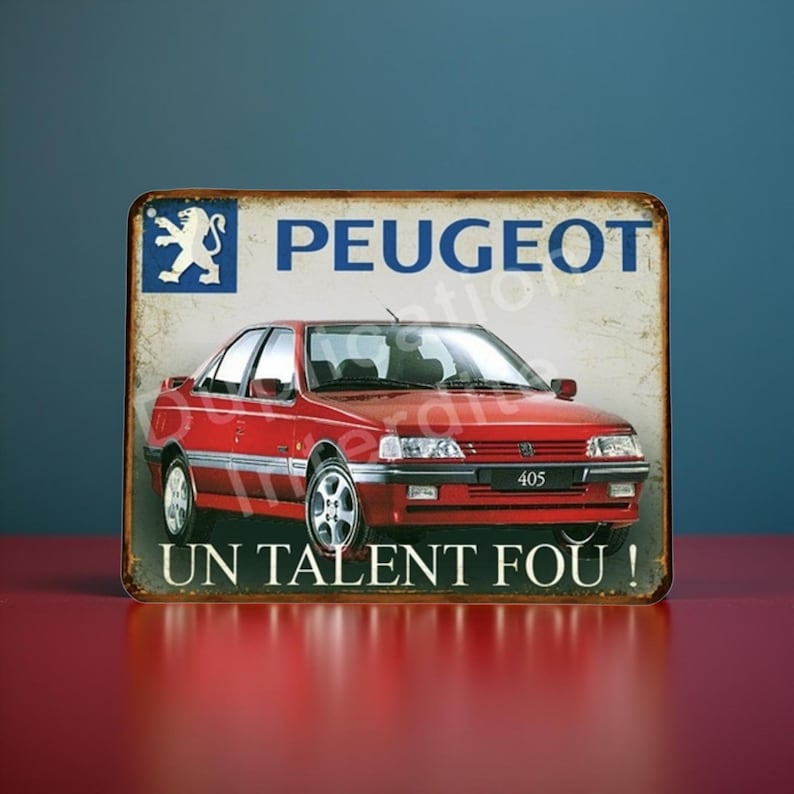 Vintage Peugeot 405 Metal Sign - Etsy