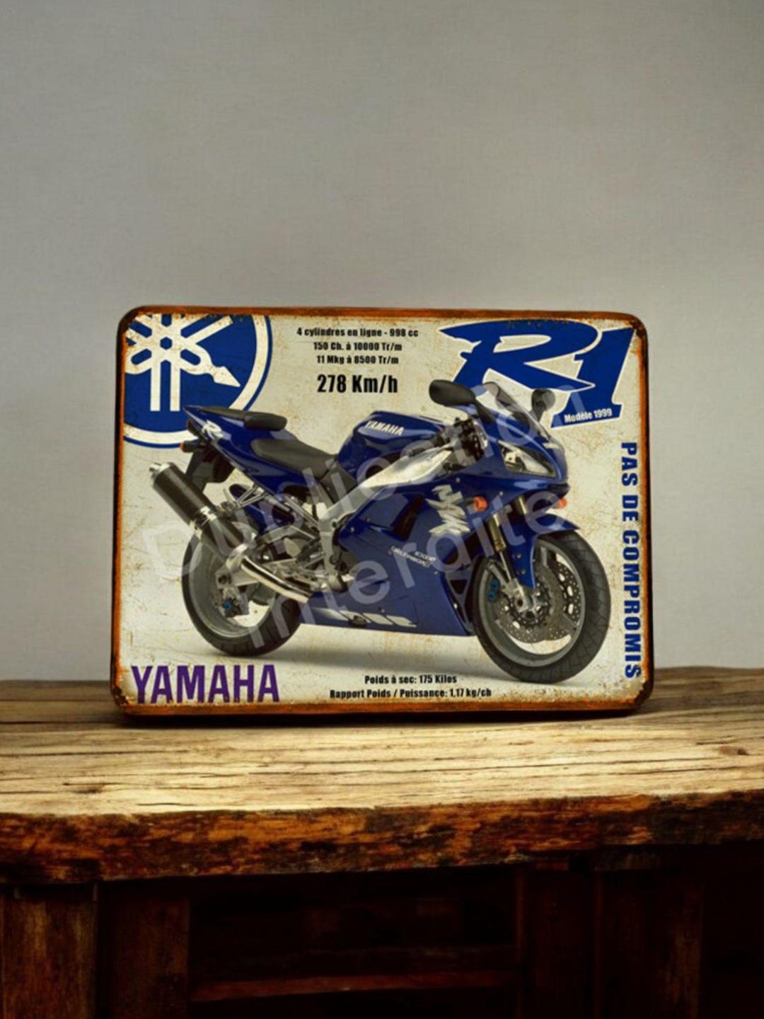Vintage Yamaha R1 Metal Sign - Etsy