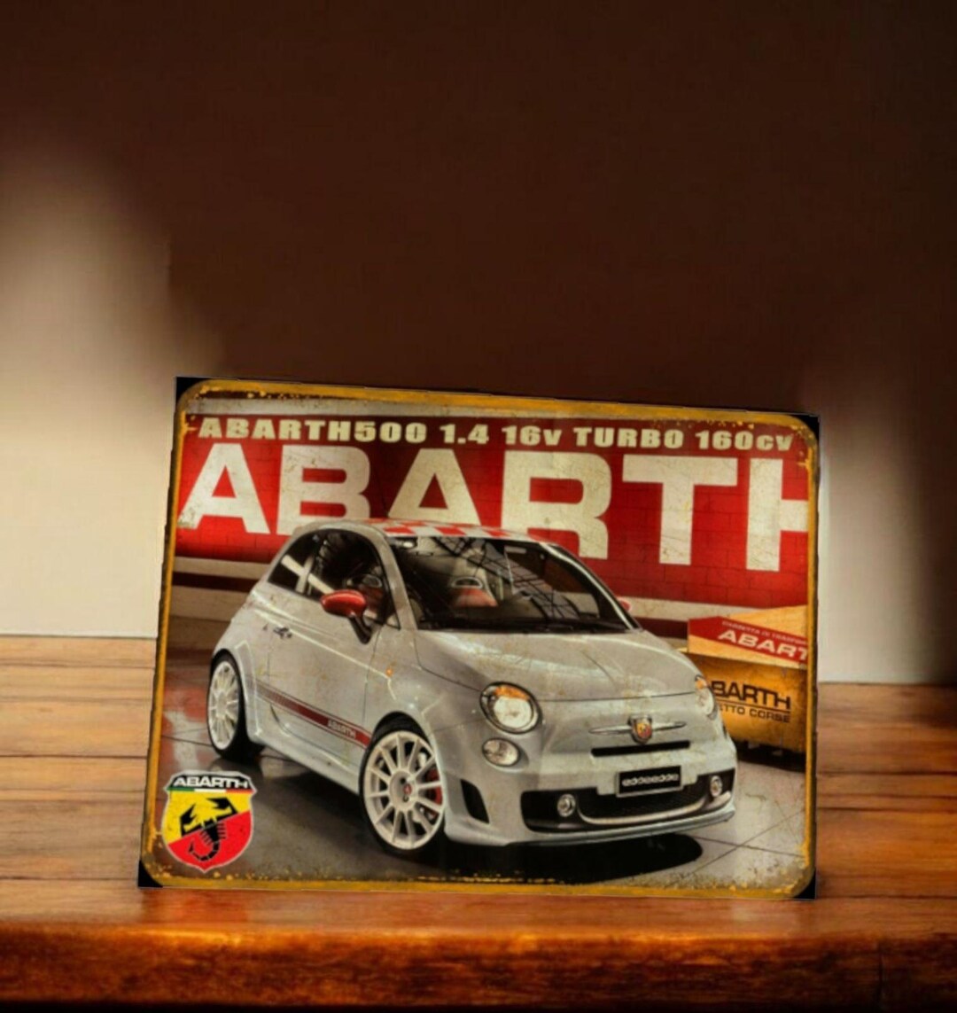 Vintage Fiat 500 Abarth Metal Sign - Etsy
