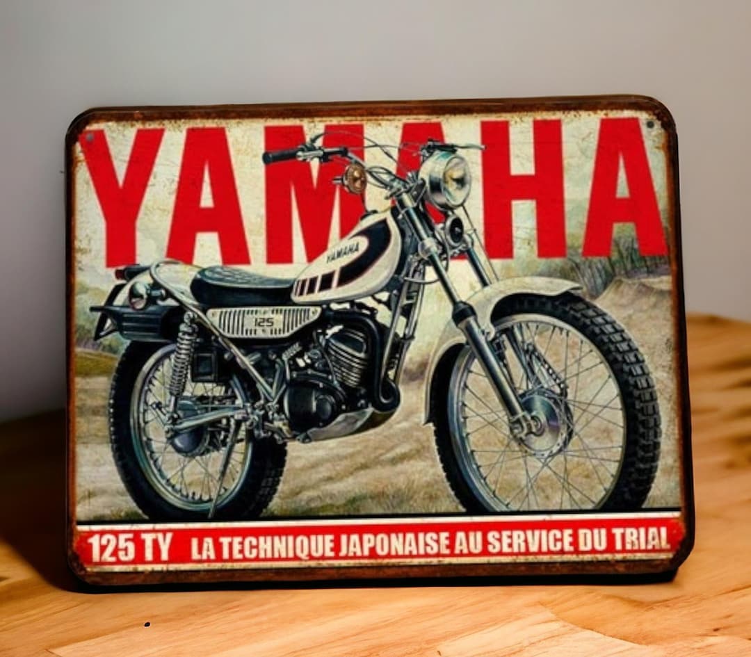 Vintage Yamaha TY125 Metal Sign - Etsy