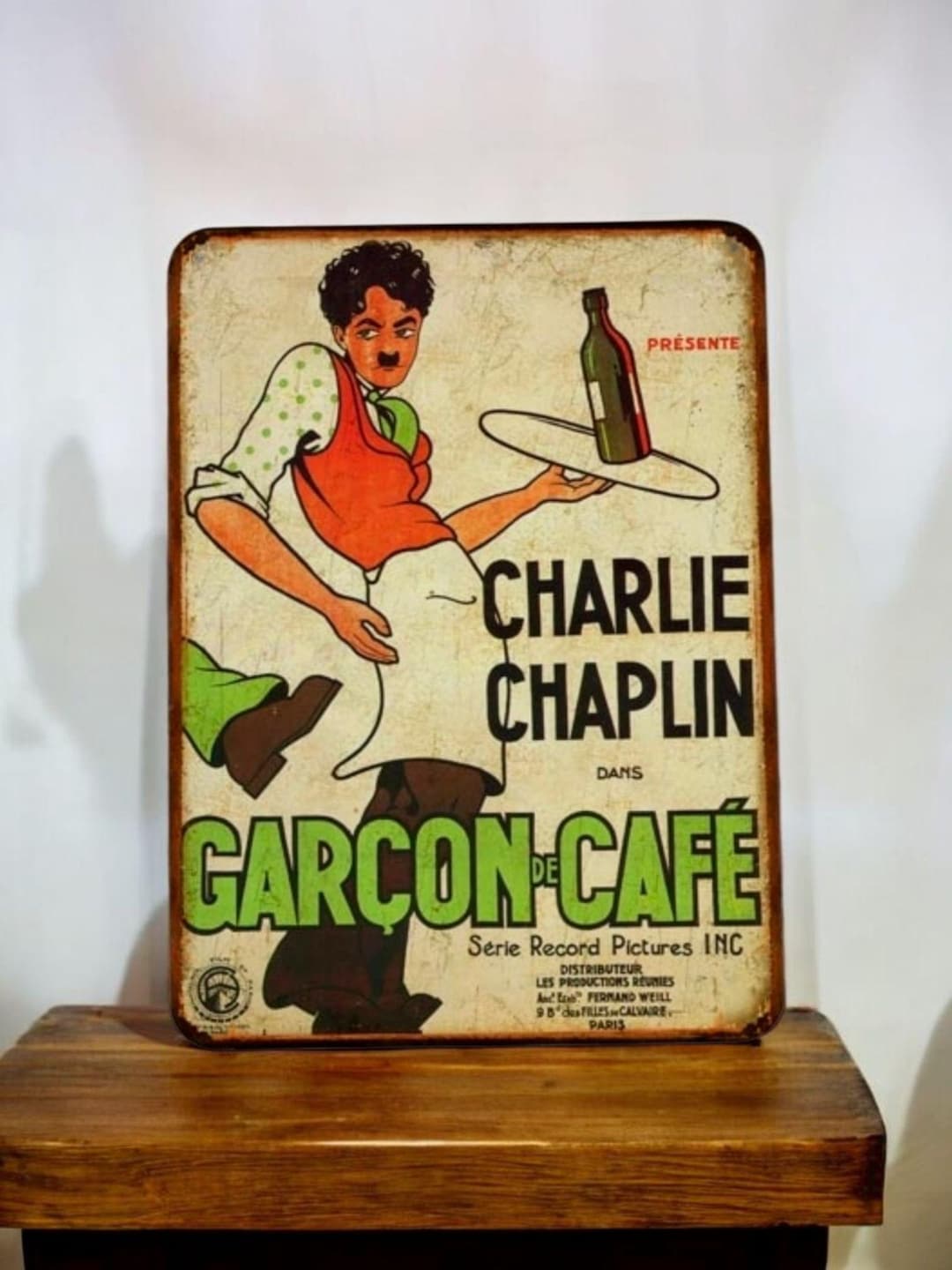 Vintage Charlie Chaplin Metal Sign - Etsy
