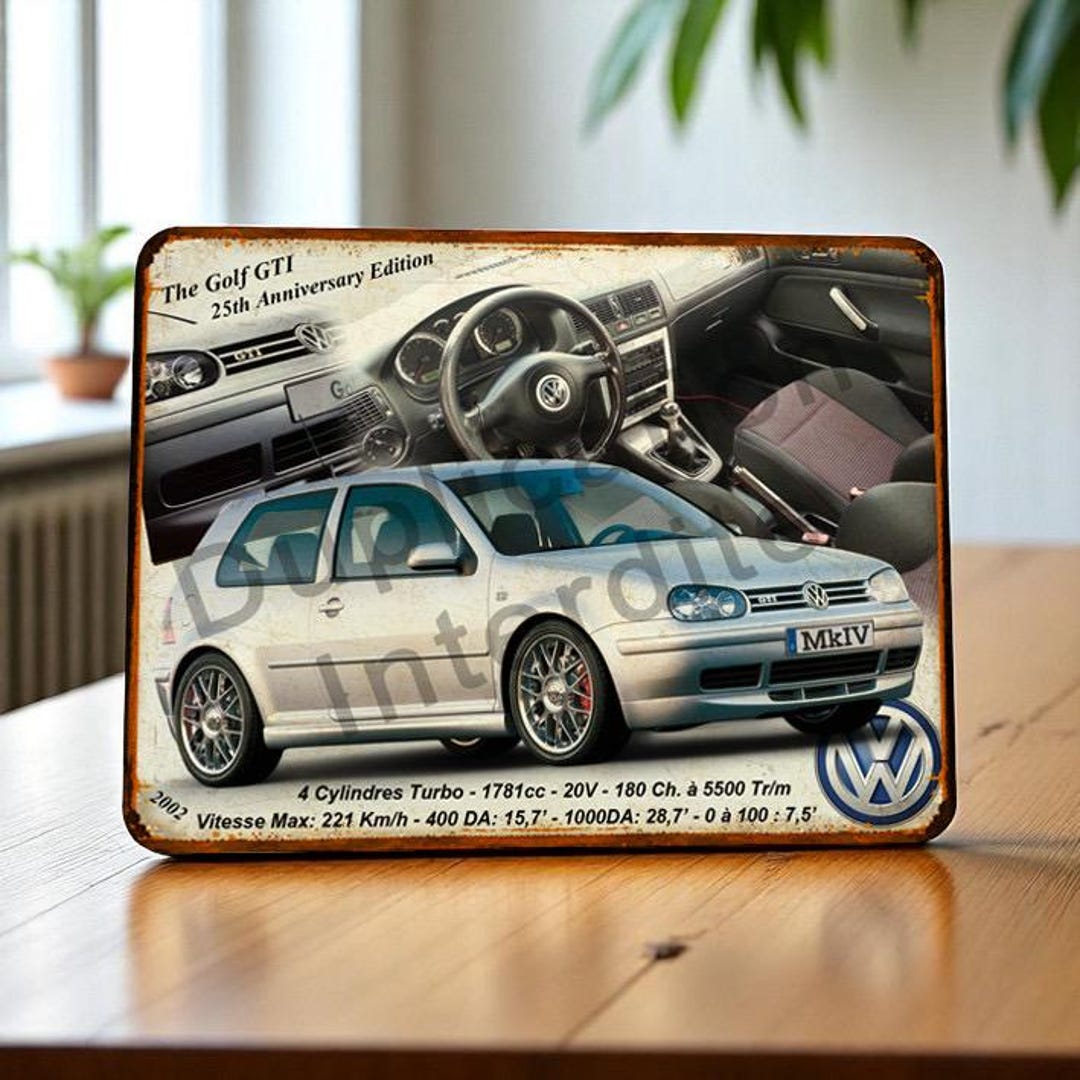 Vintage VW Golf GTI Mk4 Metal Sign - Etsy