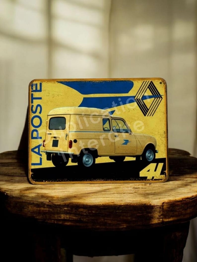 Vintage Renault 4L Metal Sign, La Poste (french Postal Service) - Etsy