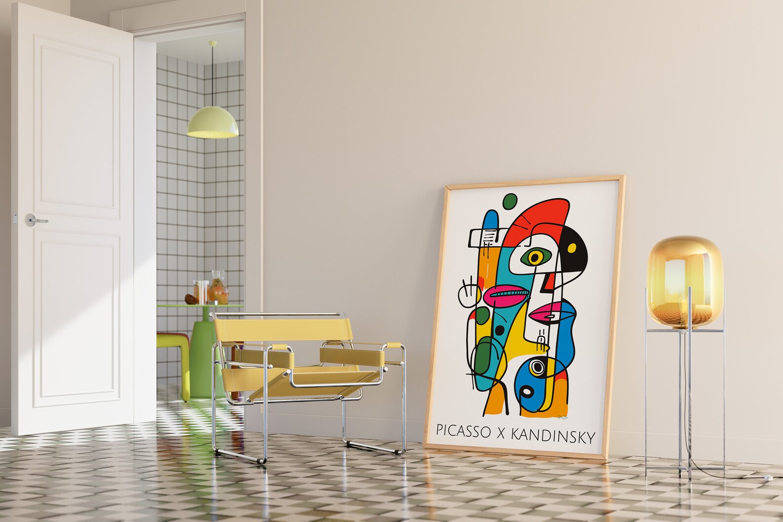 Picasso X Kandinsky Art Poster Print Abstract Design Home Interior ...