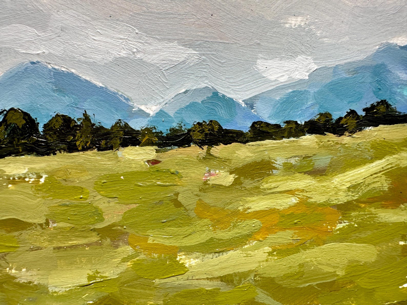 Little Hand Painted Mountain Meadow Landscape Art - Etsy
