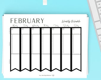 February Weekly Planner, Valentines Day Themed, Not Dated, Printable - Etsy