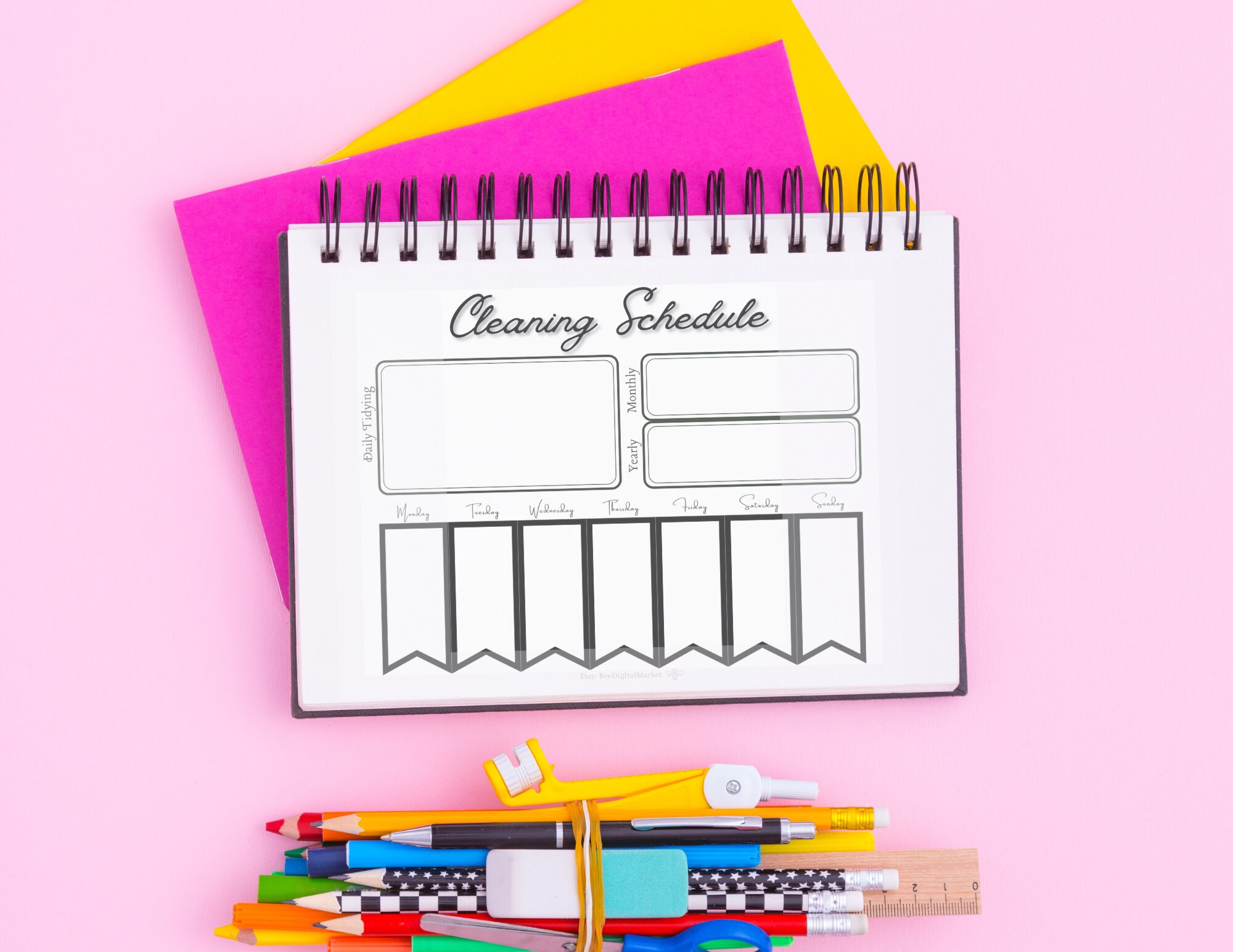 Printable Cleaning Schedule - Etsy