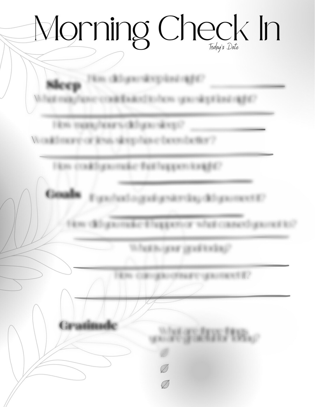 Daily Morning Check-in Journal Printable | Mental Health Journaling ...