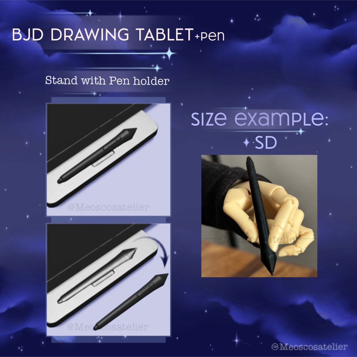 BJD Drawing Tablet + Pen Miniature Accessories STL Digital Download - Etsy