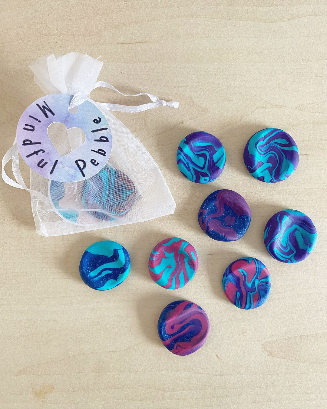 Worry Stone - Worry Pebble - Fidget Stone - Polymer Clay - Etsy UK