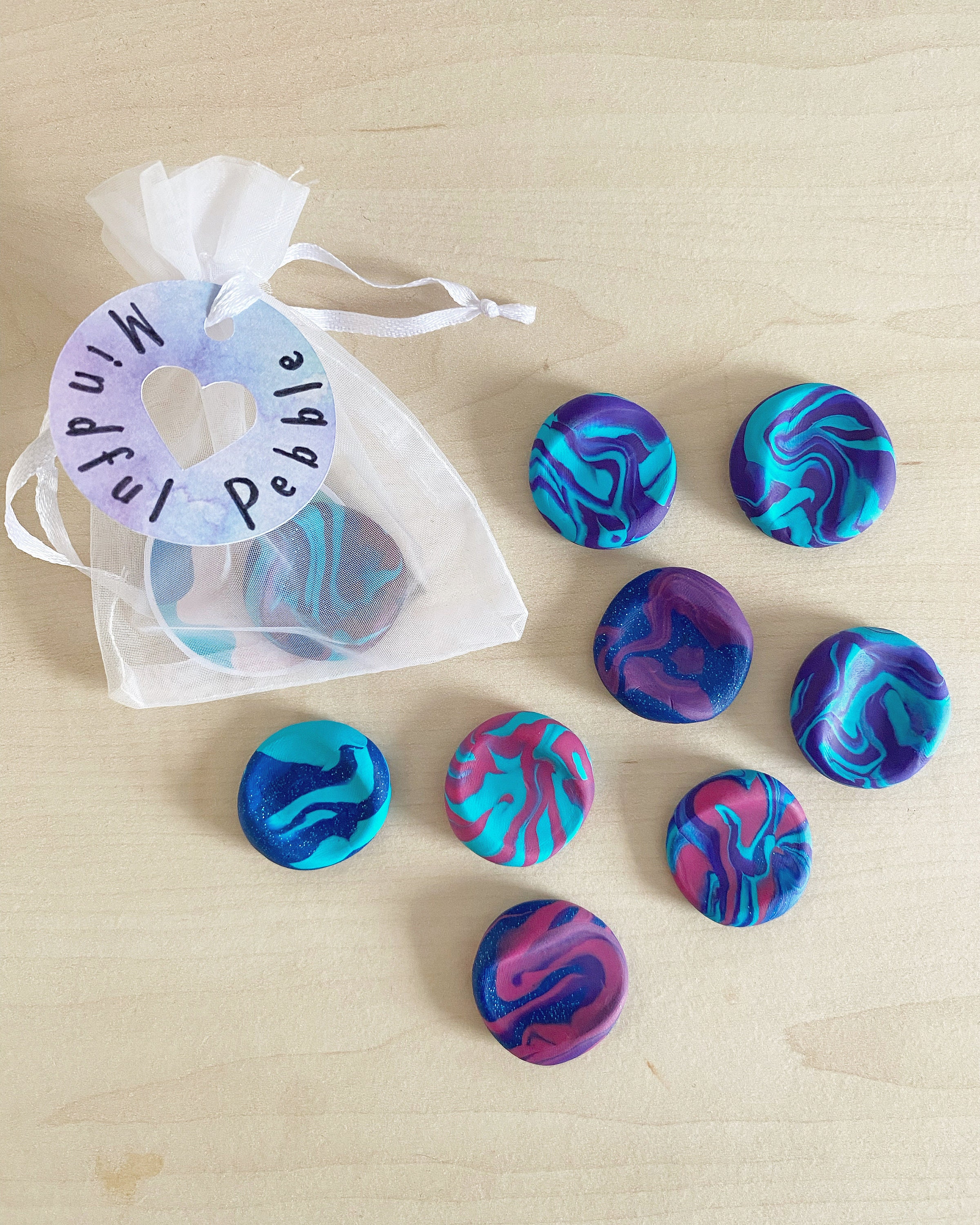 Worry Stone Worry Pebble Fidget Stone Polymer Clay - Etsy