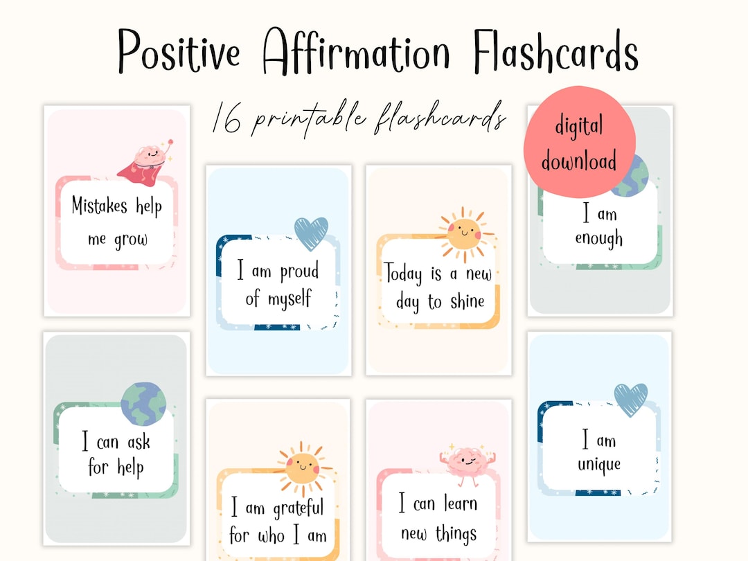 Affirmation Cards for Kids - Childrens Daily Affirmations - Printable ...