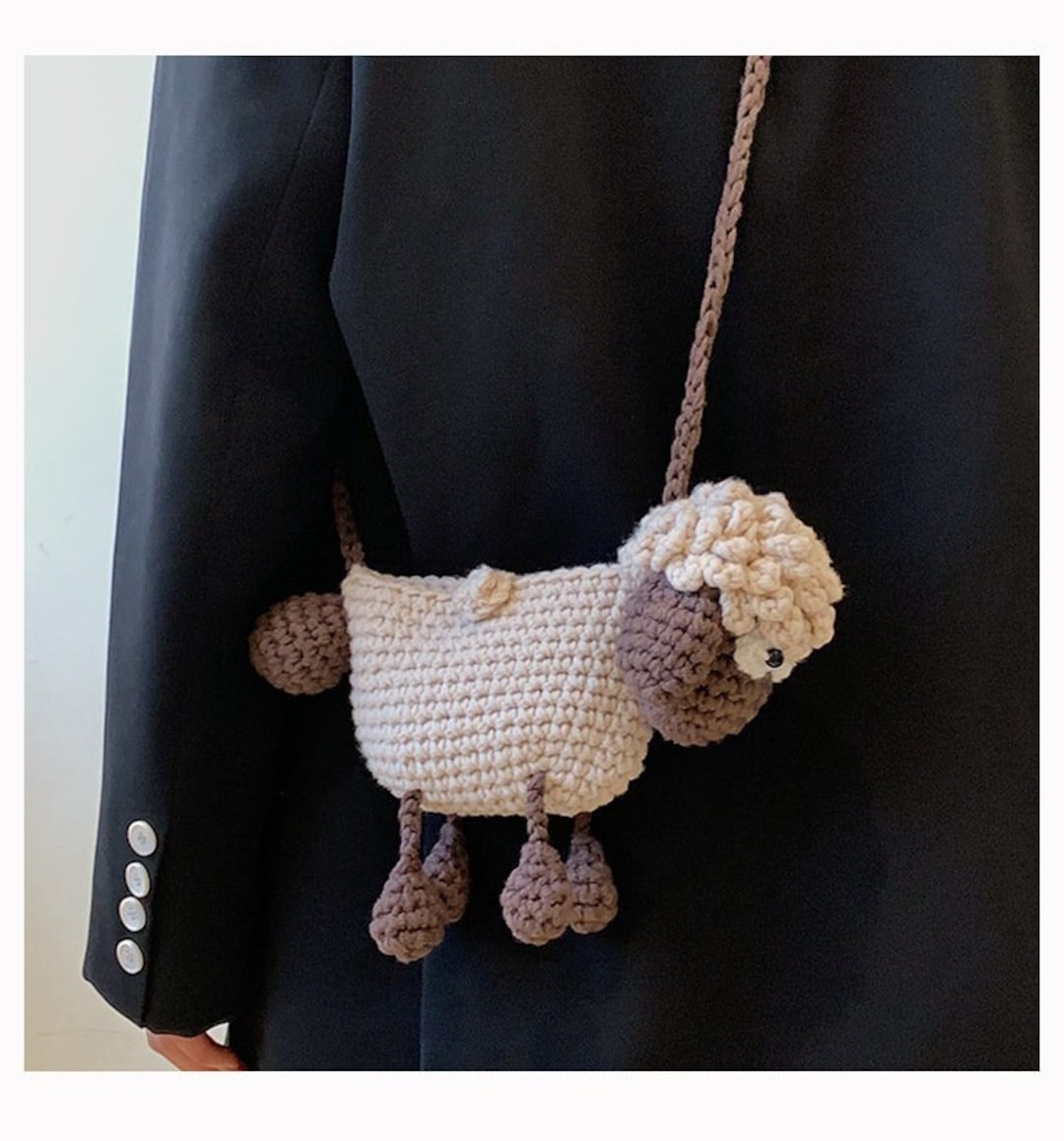 Cute Sheep Shoulder Bag, Adorable Animal Crossbody Bag, Lovely Lamb ...