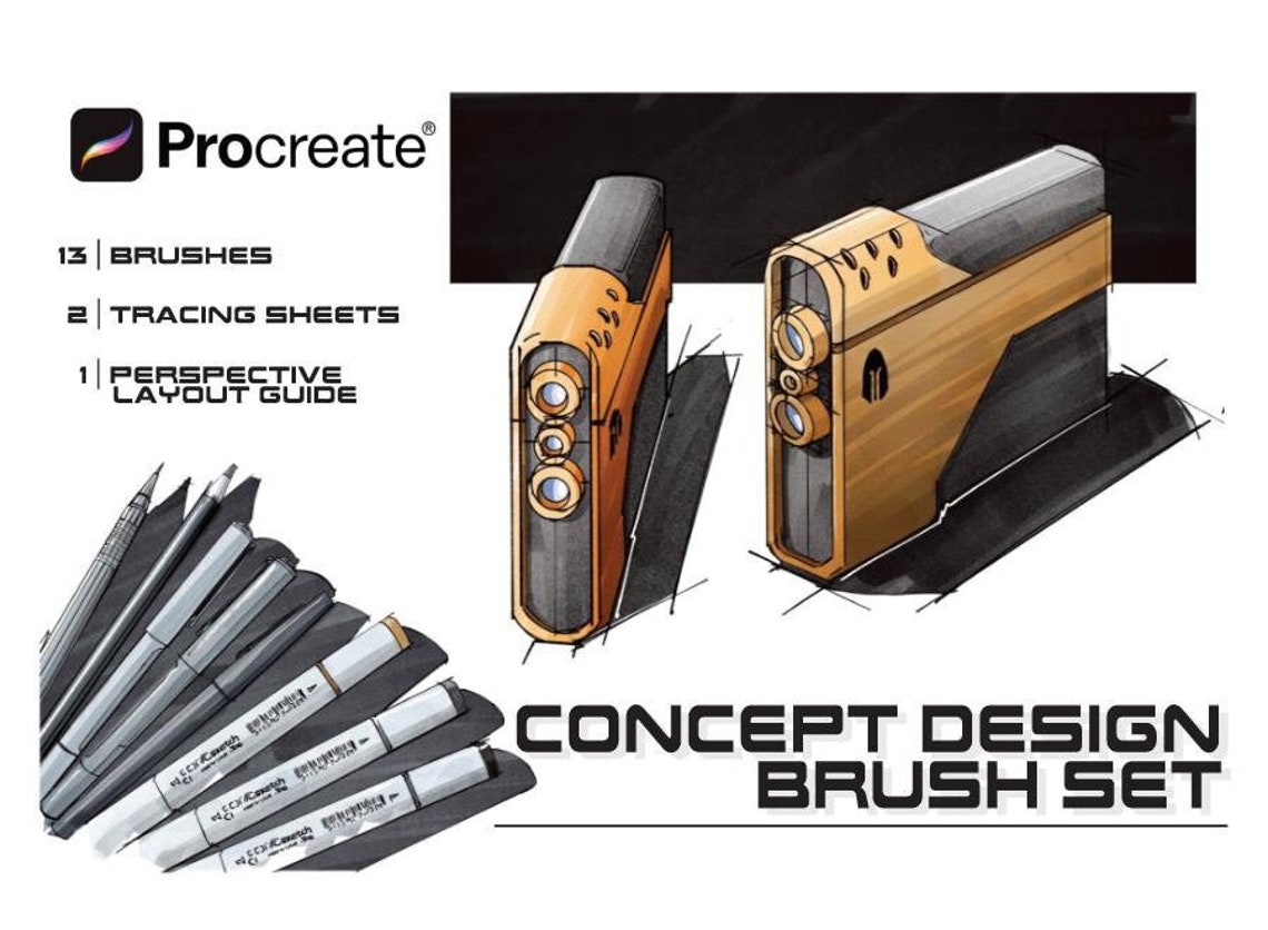 Concept Sketch Tool Brush Set for Procreate. Copic Style | Etsy