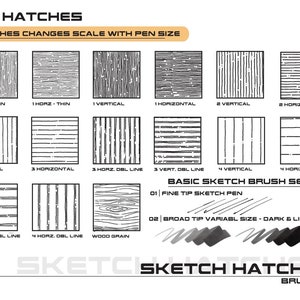 Architecture Sketch Hatch Set - Architecture Brush Set for Procreate ...