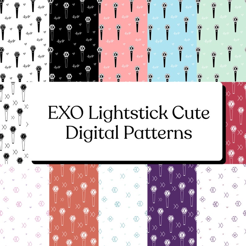 EXO Kpop Digital Pattern, Wallpaper Pack for Merch - Etsy