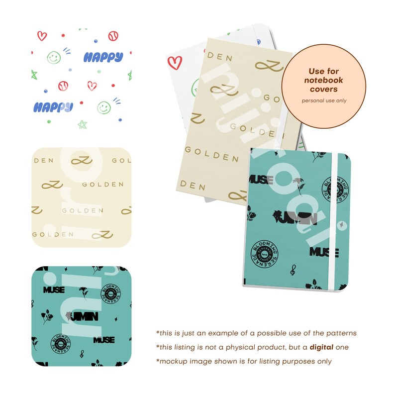 BTS Bundle Album Cover Art Digital Pattern Wallpaper Pack Digital Paper ...