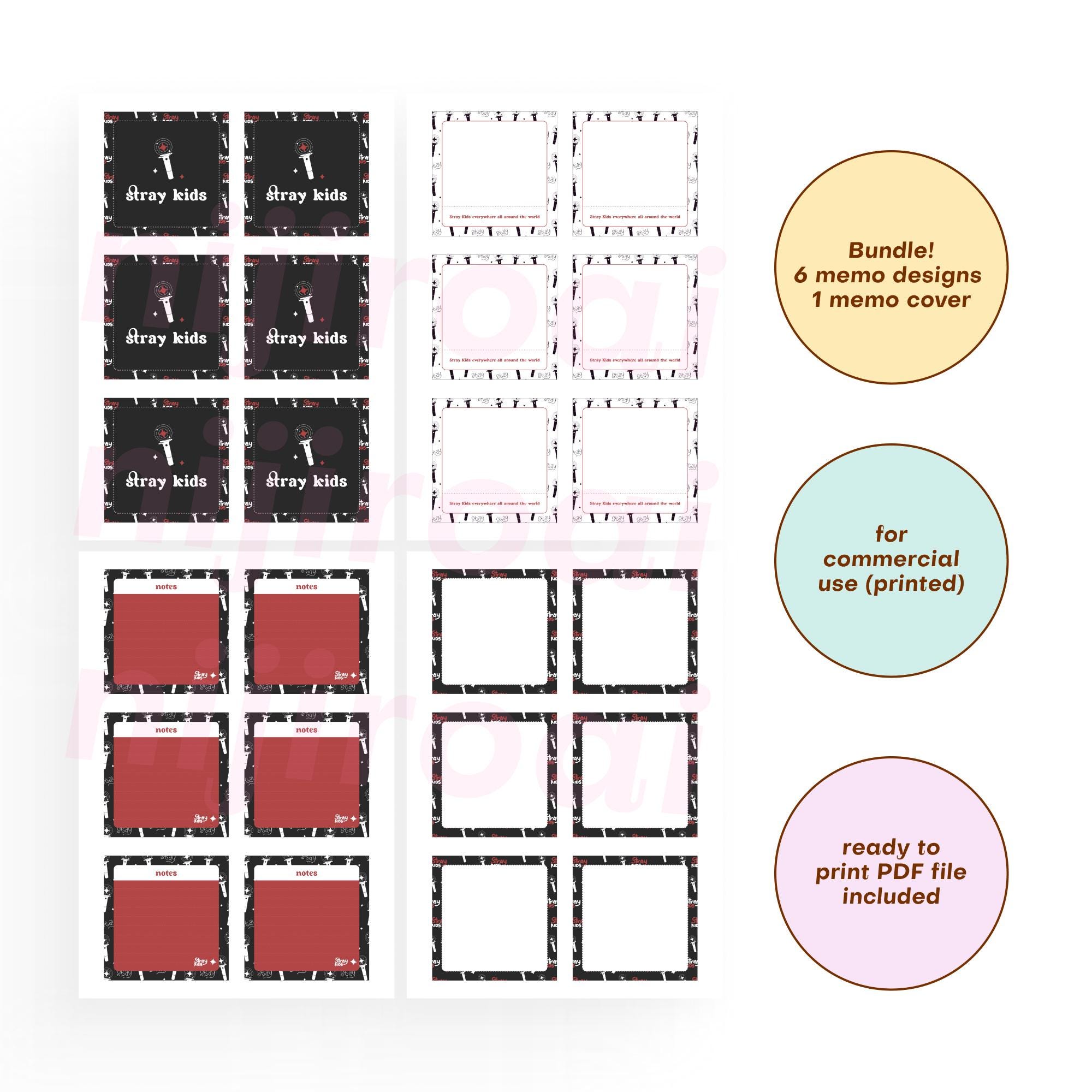 Stray Kids SKZ Memo Pad Printable Digital Notepad Design KPOP ...