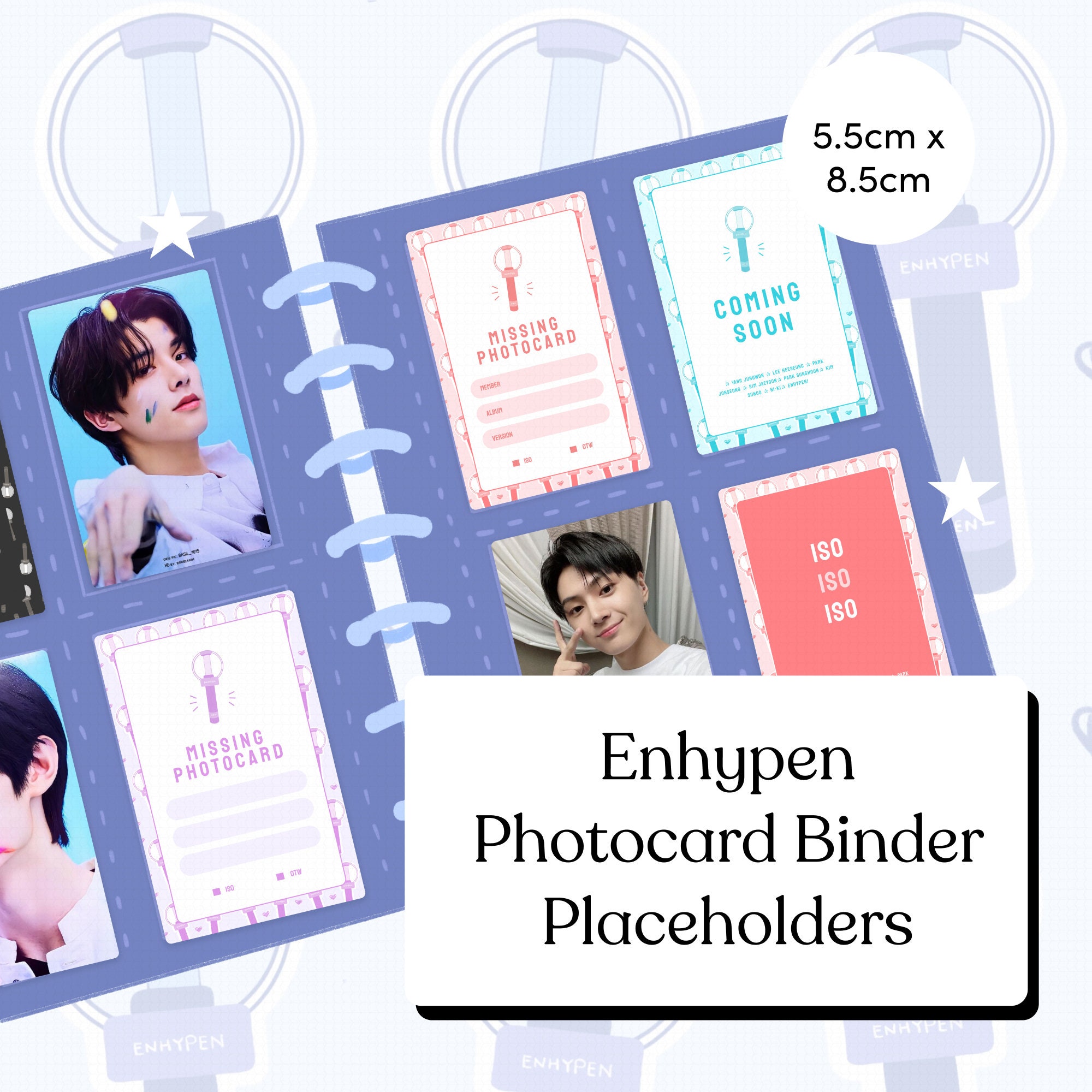 Enhypen Photocard Binder Fillers Placeholders KPOP Design - Etsy