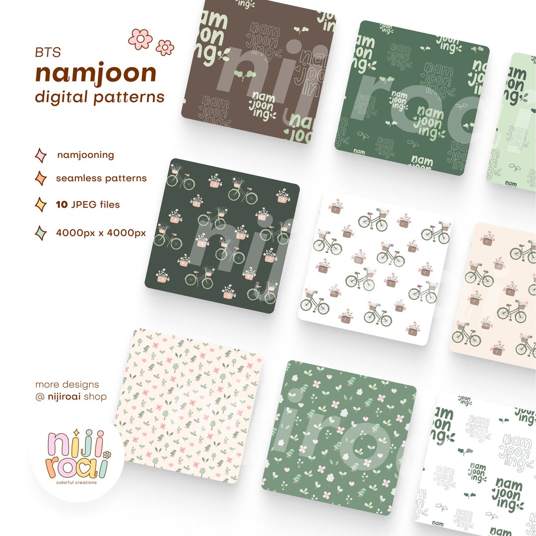 BTS KPOP RM Namjooning Digital Pattern, Wallpaper Pack - Etsy