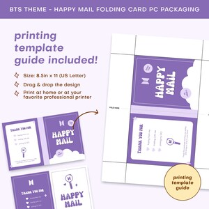 Kpop Happy Mail Printable Photocard Packaging Envelope Editable Thank ...