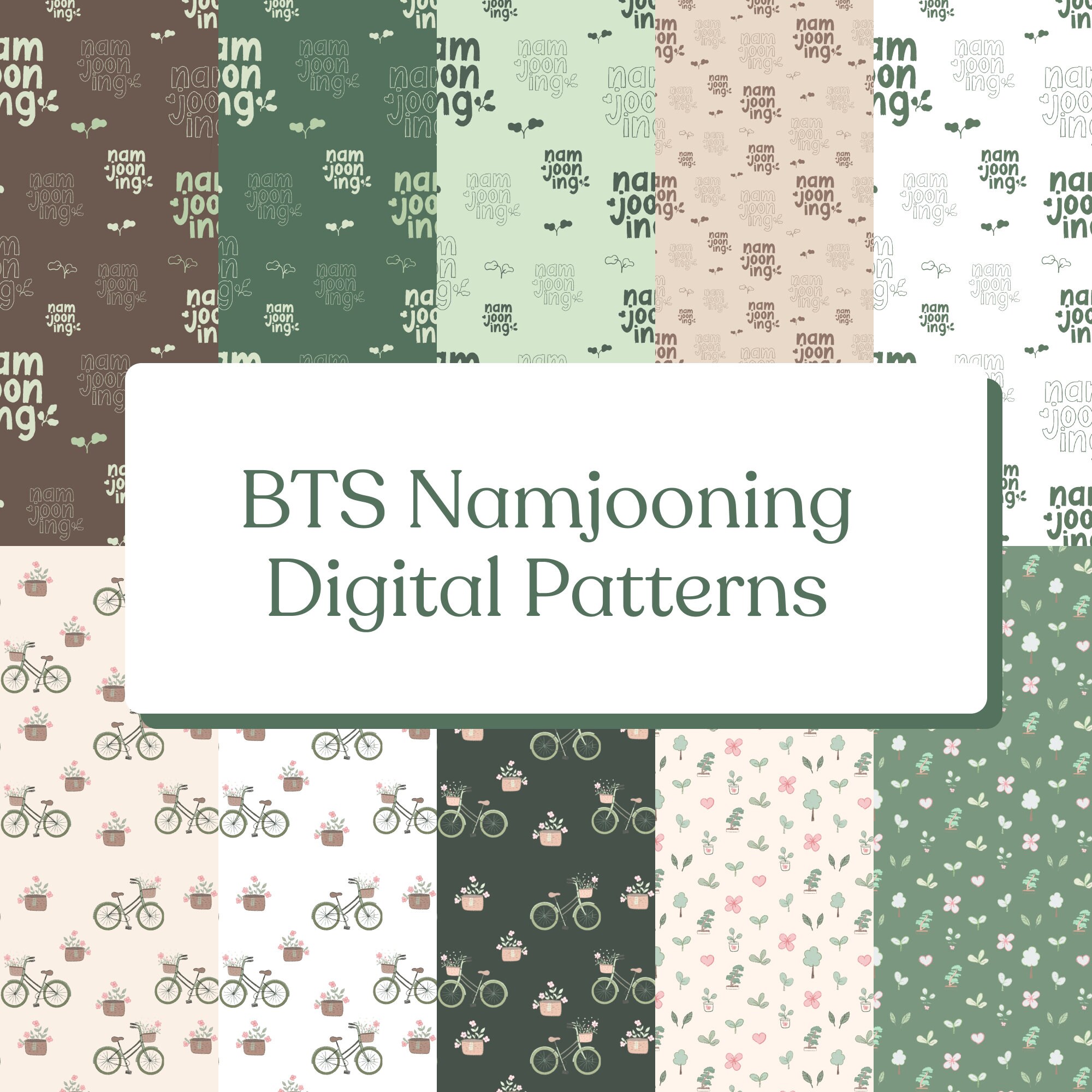 BTS KPOP RM Namjooning Digital Pattern Wallpaper Pack - Etsy