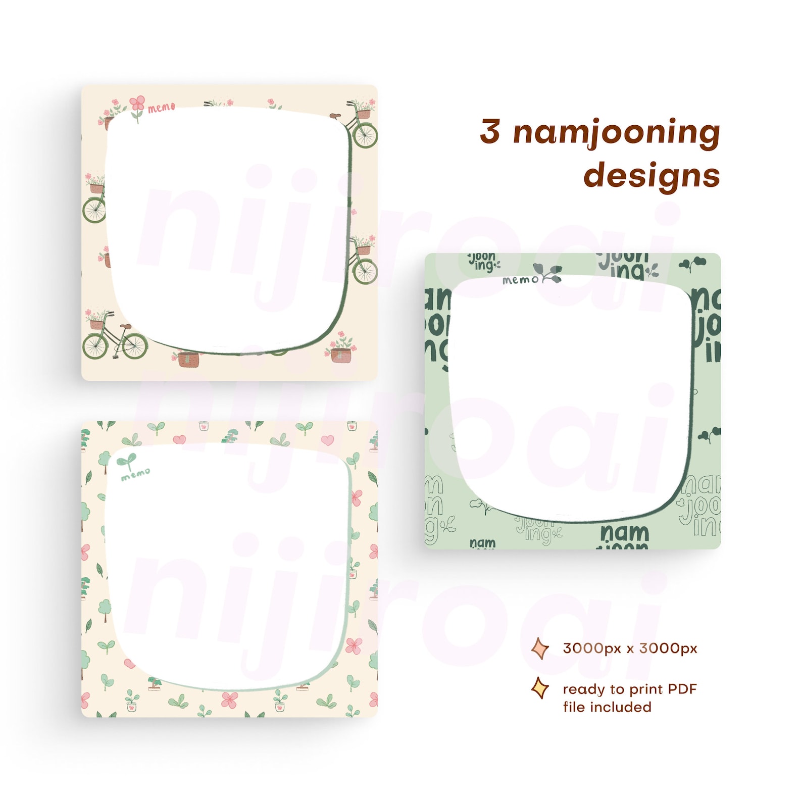 BTS Theme Memo Pad Printable Digital Goodnotes Notepad Design KPOP ...