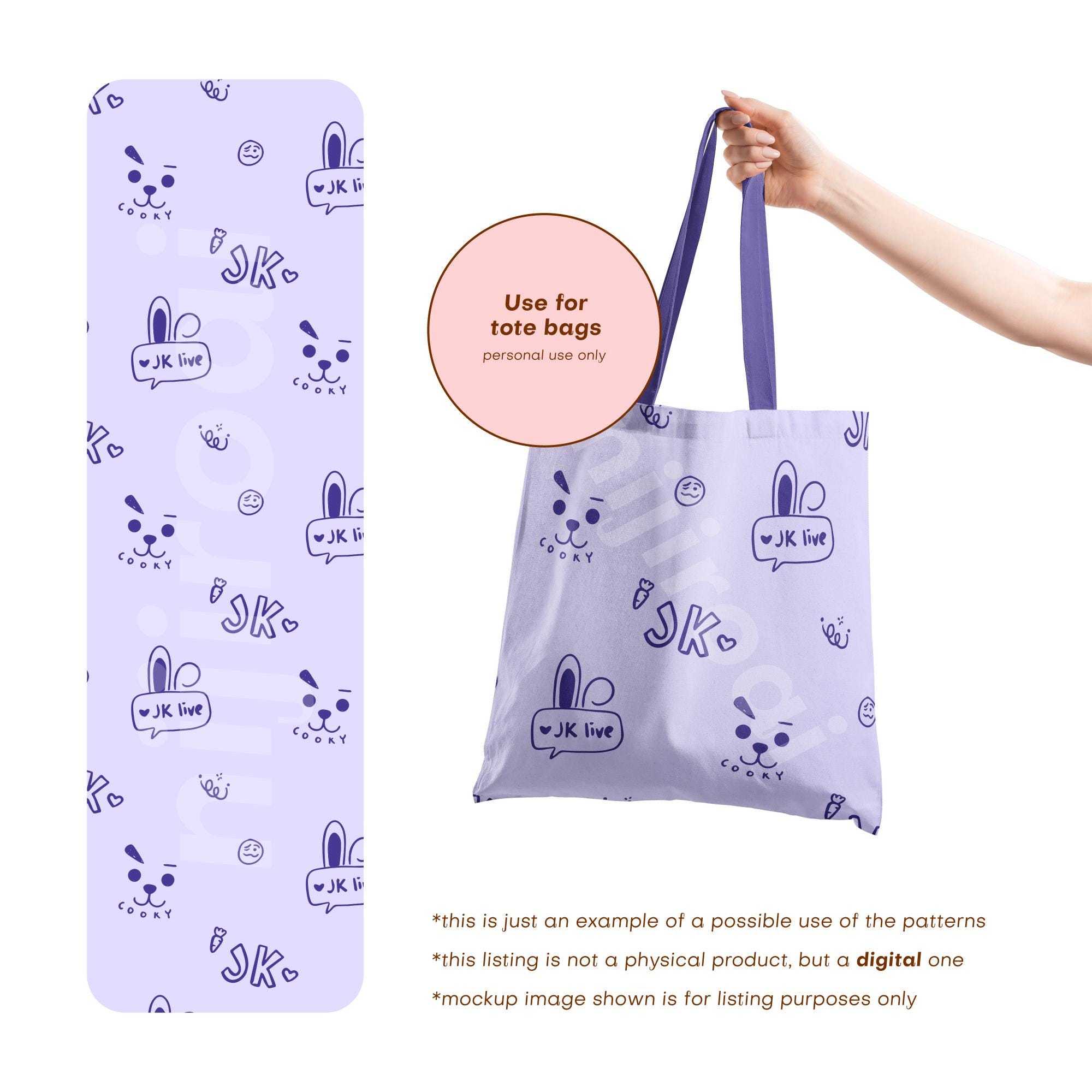 BTS Jungkook Kpop Digital Pattern Wallpaper Pack Digital Paper ...