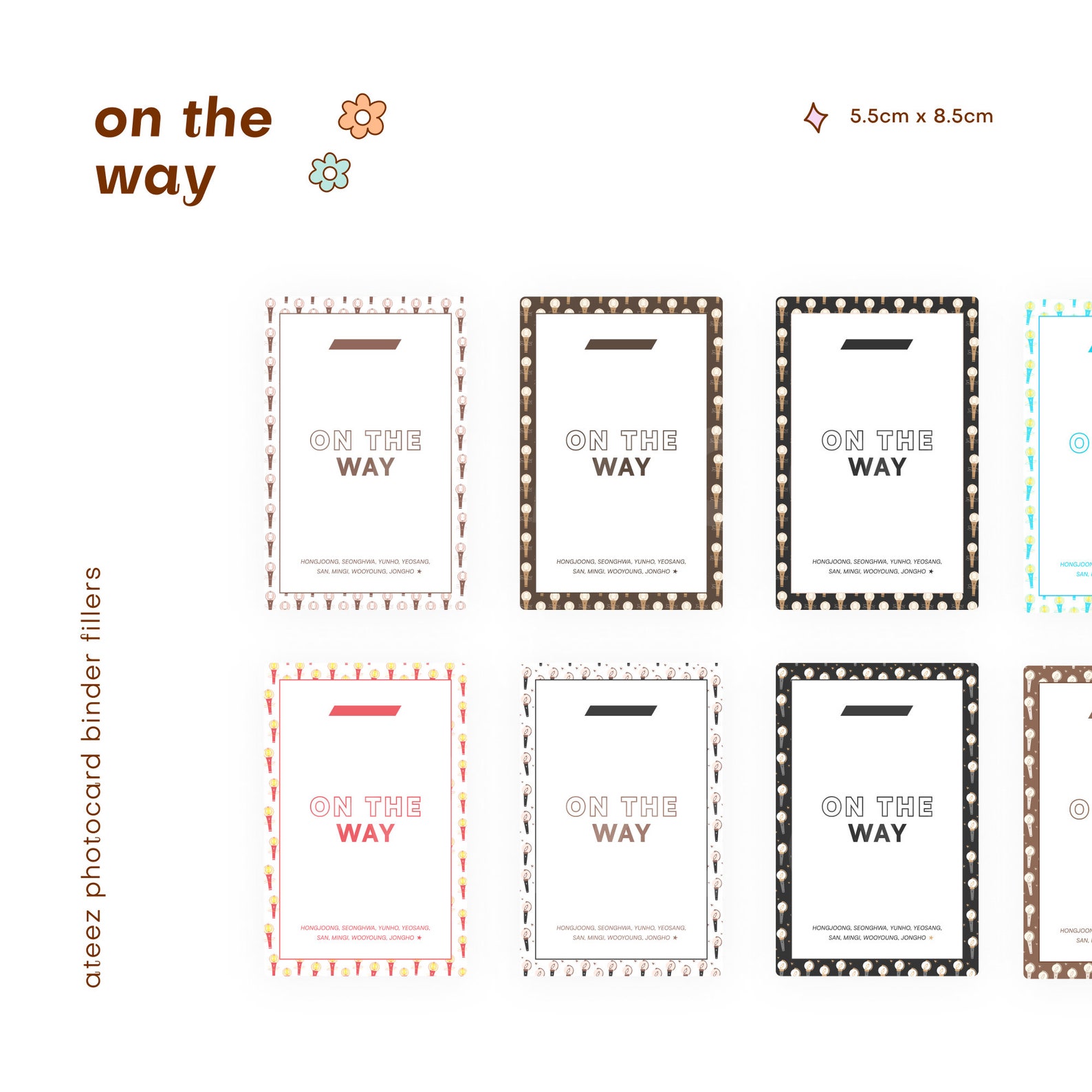 Ateez Photocard Binder Fillers Placeholders KPOP Design Set - Etsy