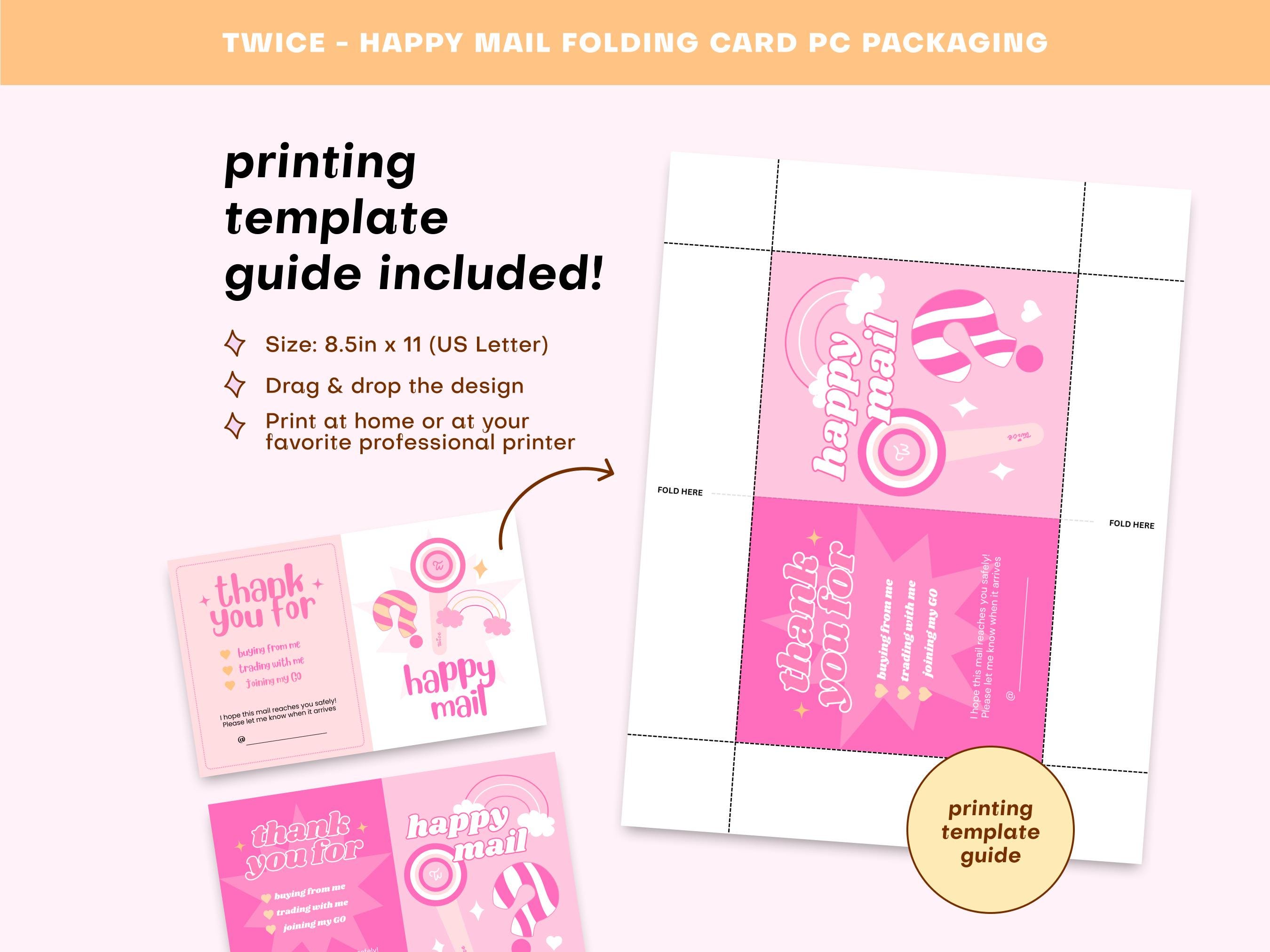 Twice Kpop Happy Mail Printable Photocard Packaging Envelope Template ...