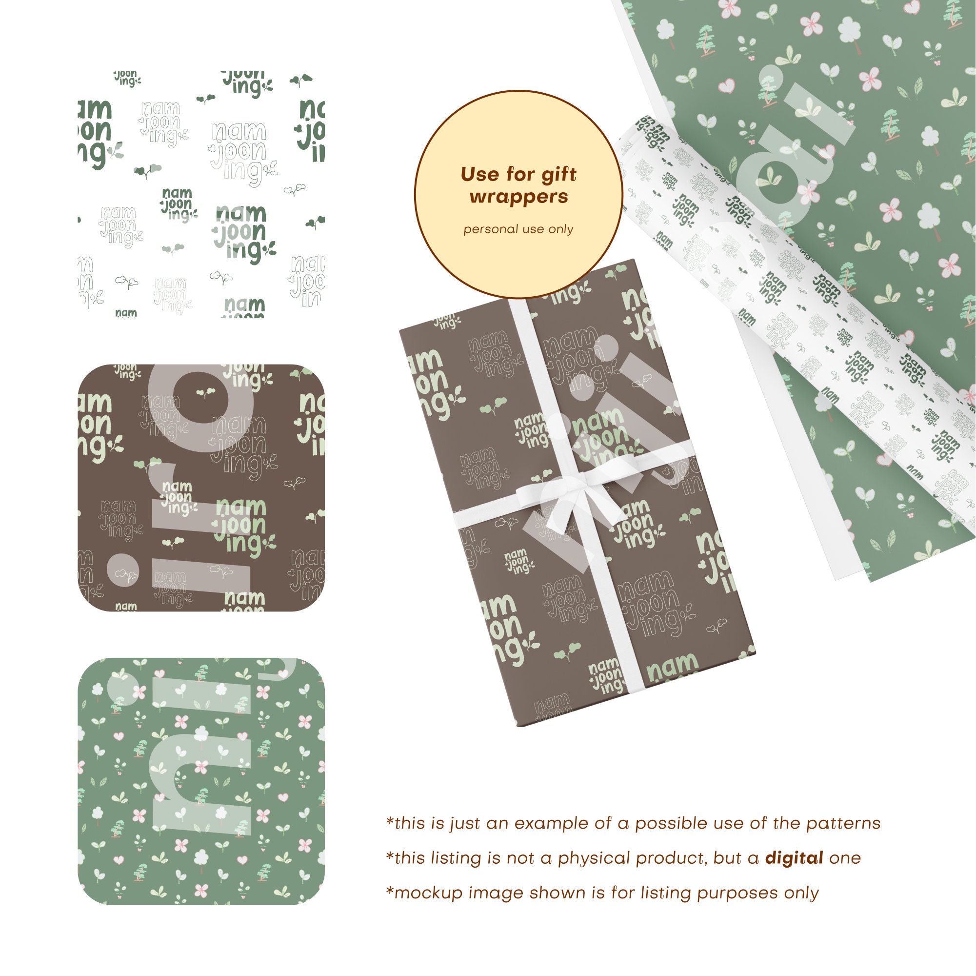 BTS KPOP RM Namjooning Digital Pattern, Wallpaper Pack - Etsy