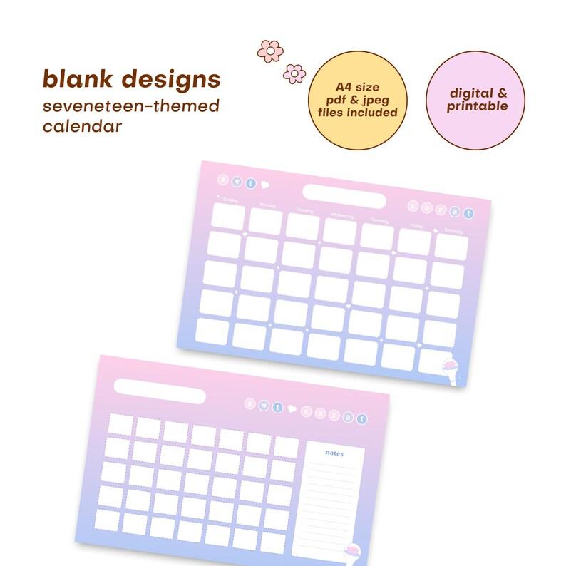 Seventeen Calendar 2025 2026 Digital Kpop Carat Journal Printable ...