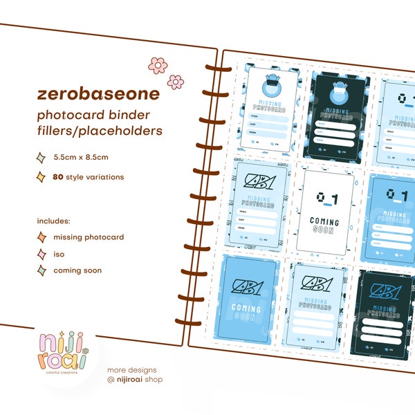 Ateez Photocard Binder Fillers Placeholders KPOP Design Set 48 ...