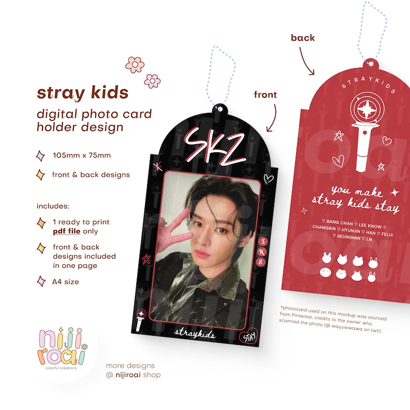 Stray Kids Photocard Templates - Etsy