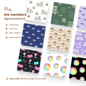 BTS Bundle Kpop Digital Patterns, Wallpaper Pack - Etsy