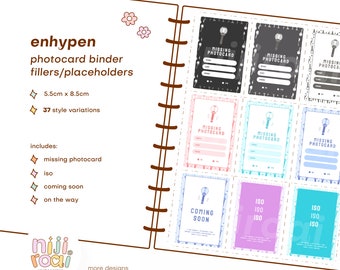 Ateez Photocard Binder Fillers Placeholders KPOP Design Set 48 ...