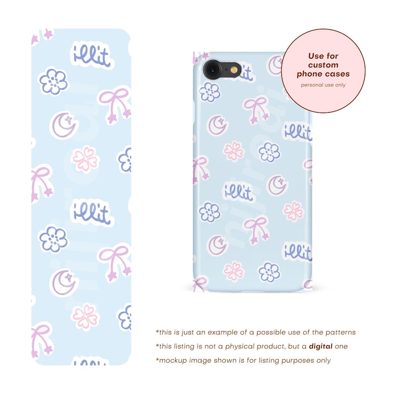 Illit Cherish Cute Digital Paper K-pop Magnetic Patterns for Planners ...