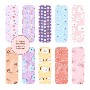 BTS BT21 Kpop Digital Pattern Wallpaper Pack Digital Paper Stationery ...